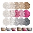 4PCS Round Woven Rope Beverage Coasters with Space Saving Holder ...