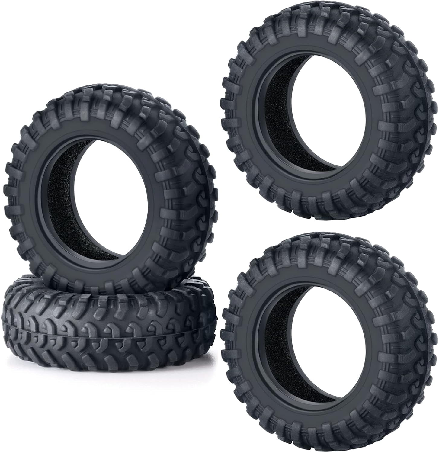 4PCS Rubber Micro RC Tires 42mm for Kyosho Mini Z 4x4 Tires 1/18 Scale ...