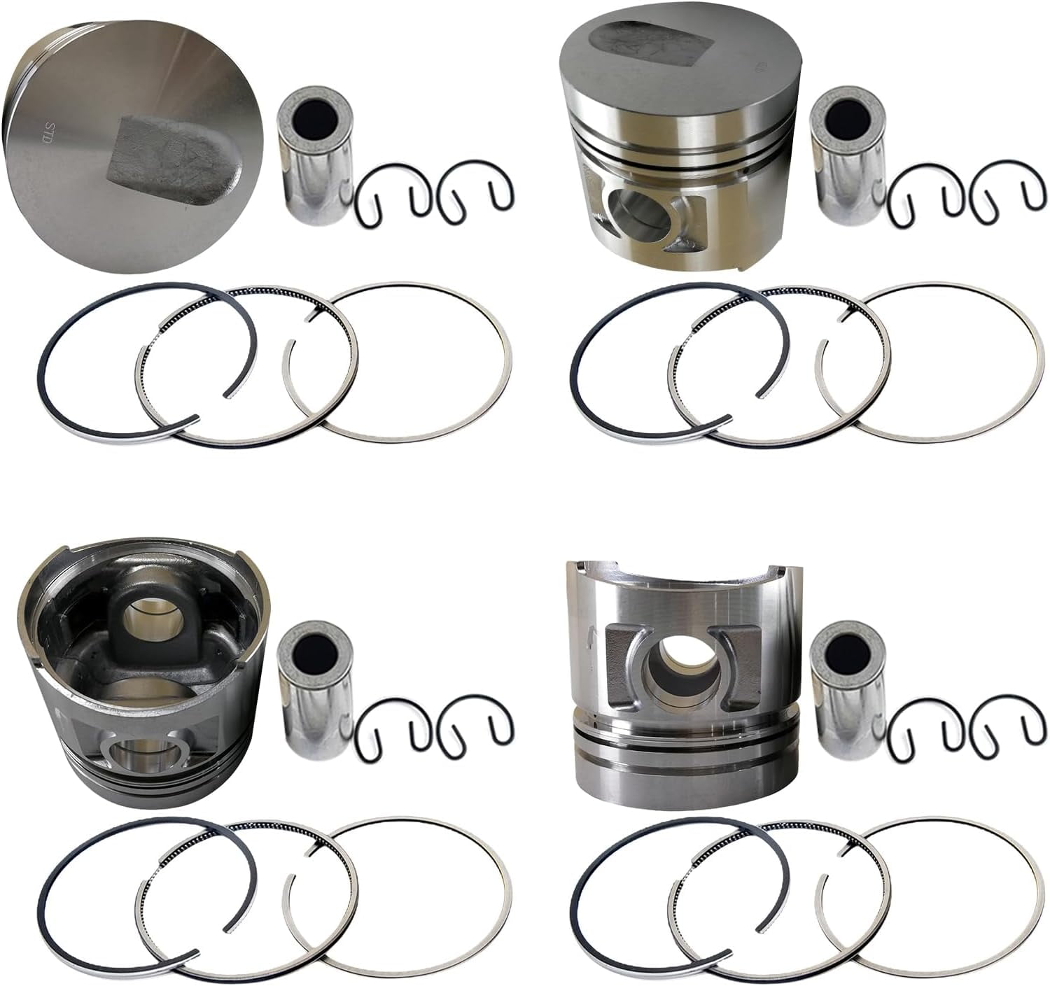 4PCS S4E2 Piston + Piston Rings Piston Height 90mm For Mitsubishi S4E2 ...