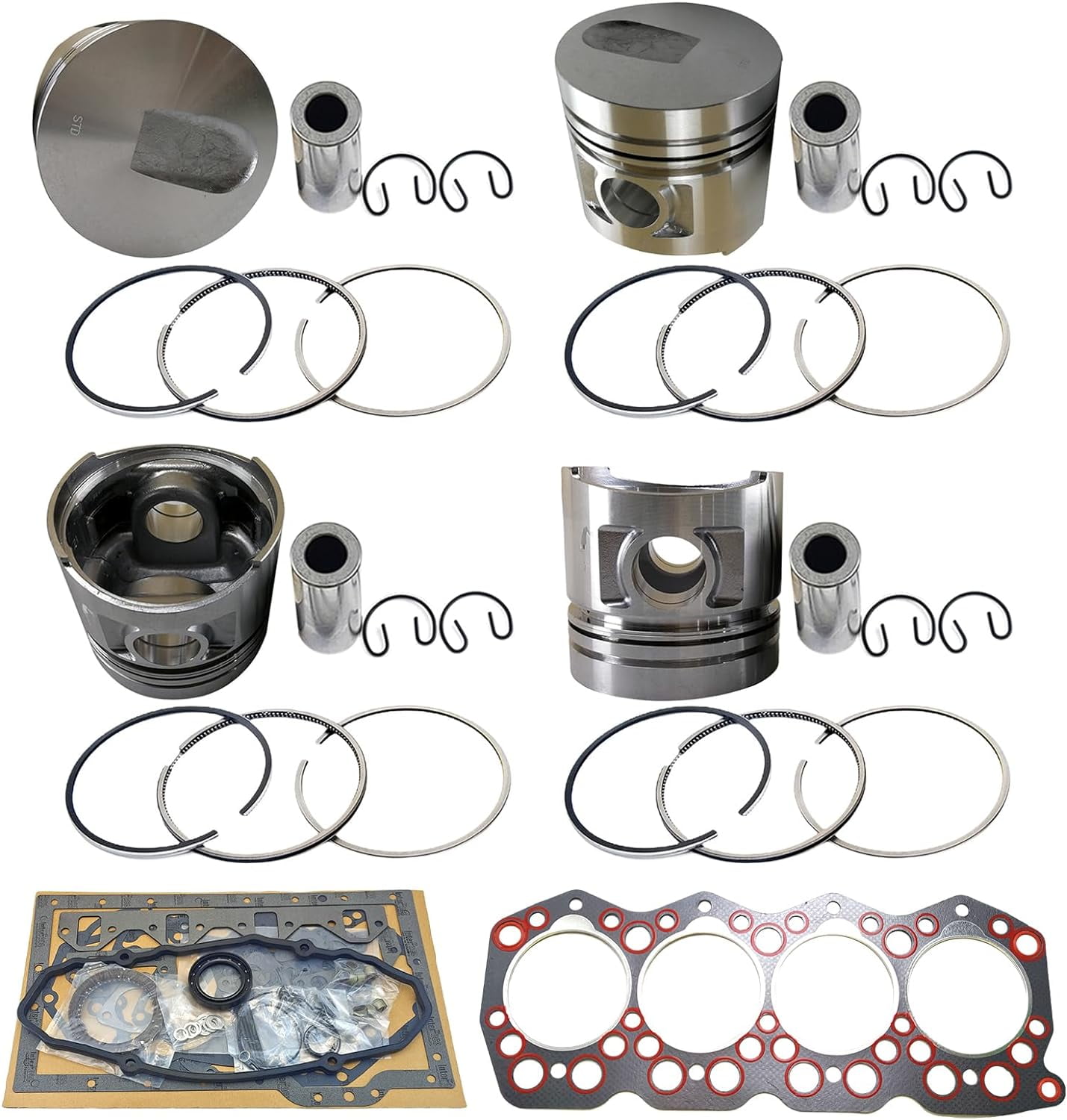 4PCS S4E2 Piston + Piston Rings STD With Full Gasket Kit Piston Height ...