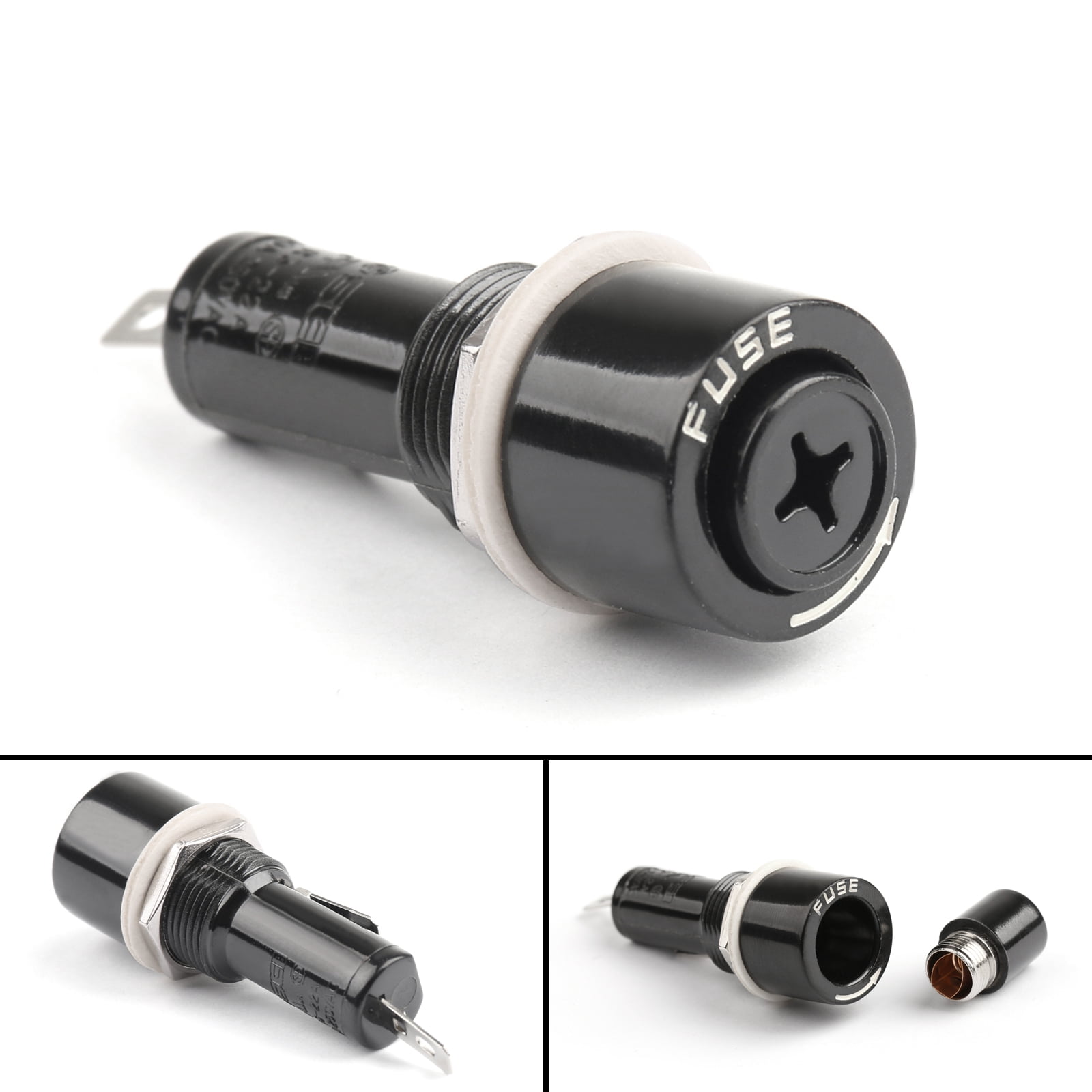 4PCS SCI R3-22 Screw Type Panel Mount Chassis Fuse Holder, 6x30mm Glass ...