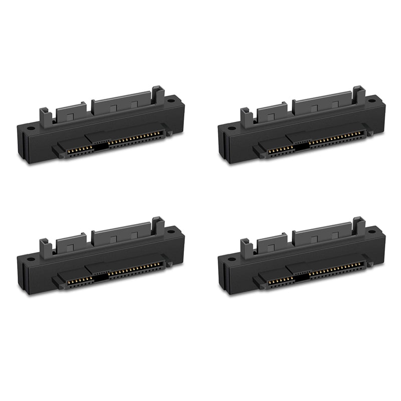 4PCS SFF-8482 SAS Female to SATA Male 15Pin Bend 90 Degree Angle ...