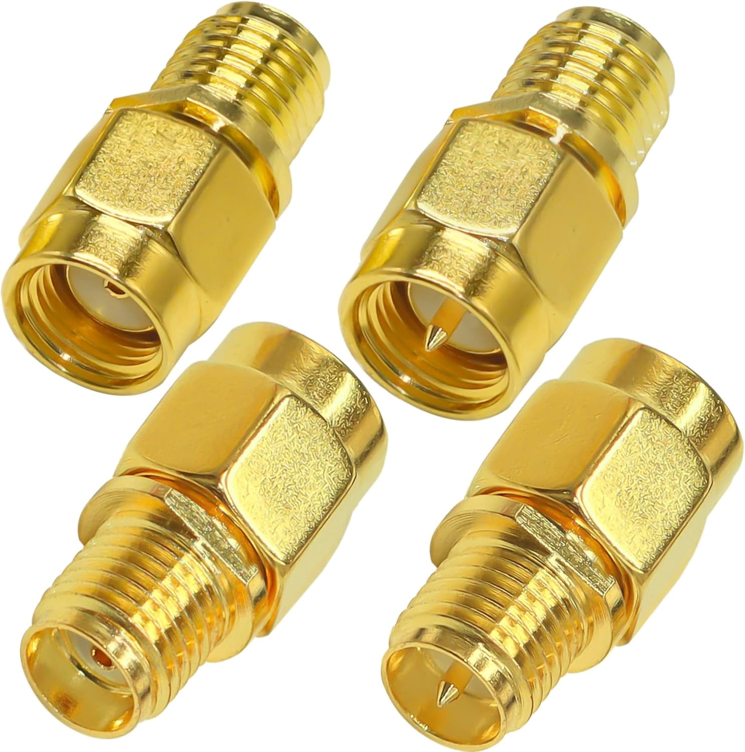 4PCS SMA Coax Connector Cable Gender Changers,Male/Female to RP-SMA ...
