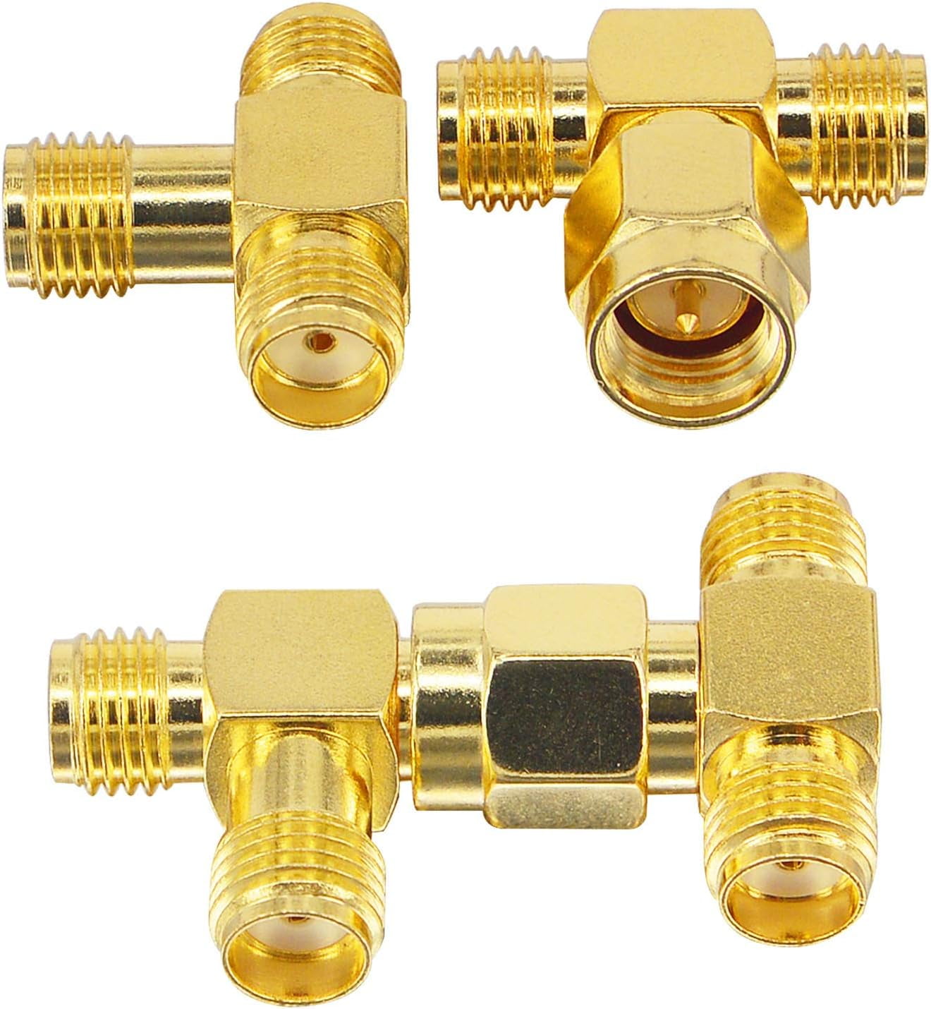 4PCS SMA Connectors kit 2 Type SMA Adapter Splitter 2-Way SMA Male to ...