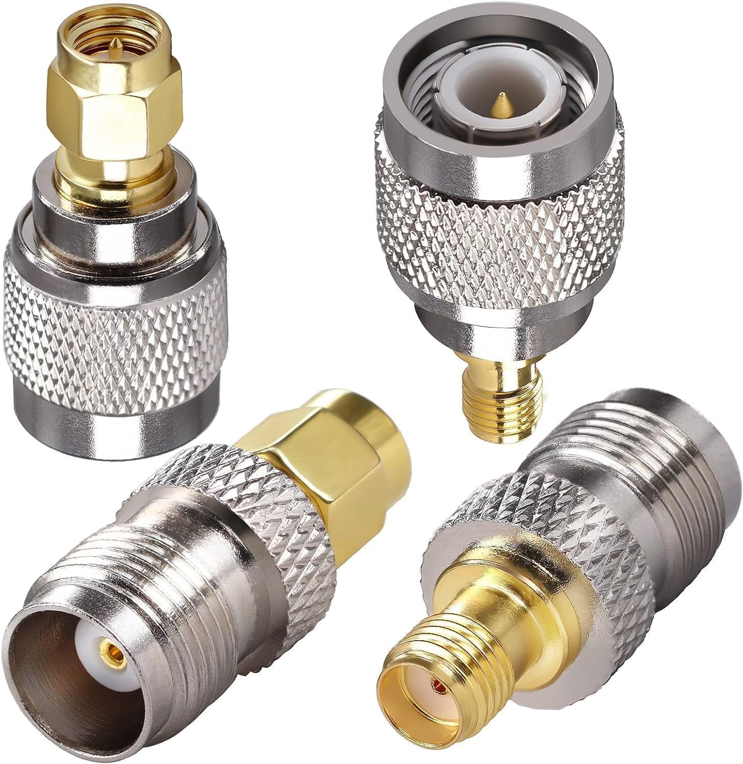 4PCS SMA to TNC Coax Adapter, SMA TNC Coaxial Connector Kit SMA Male/Female to TNC Male/Female ...
