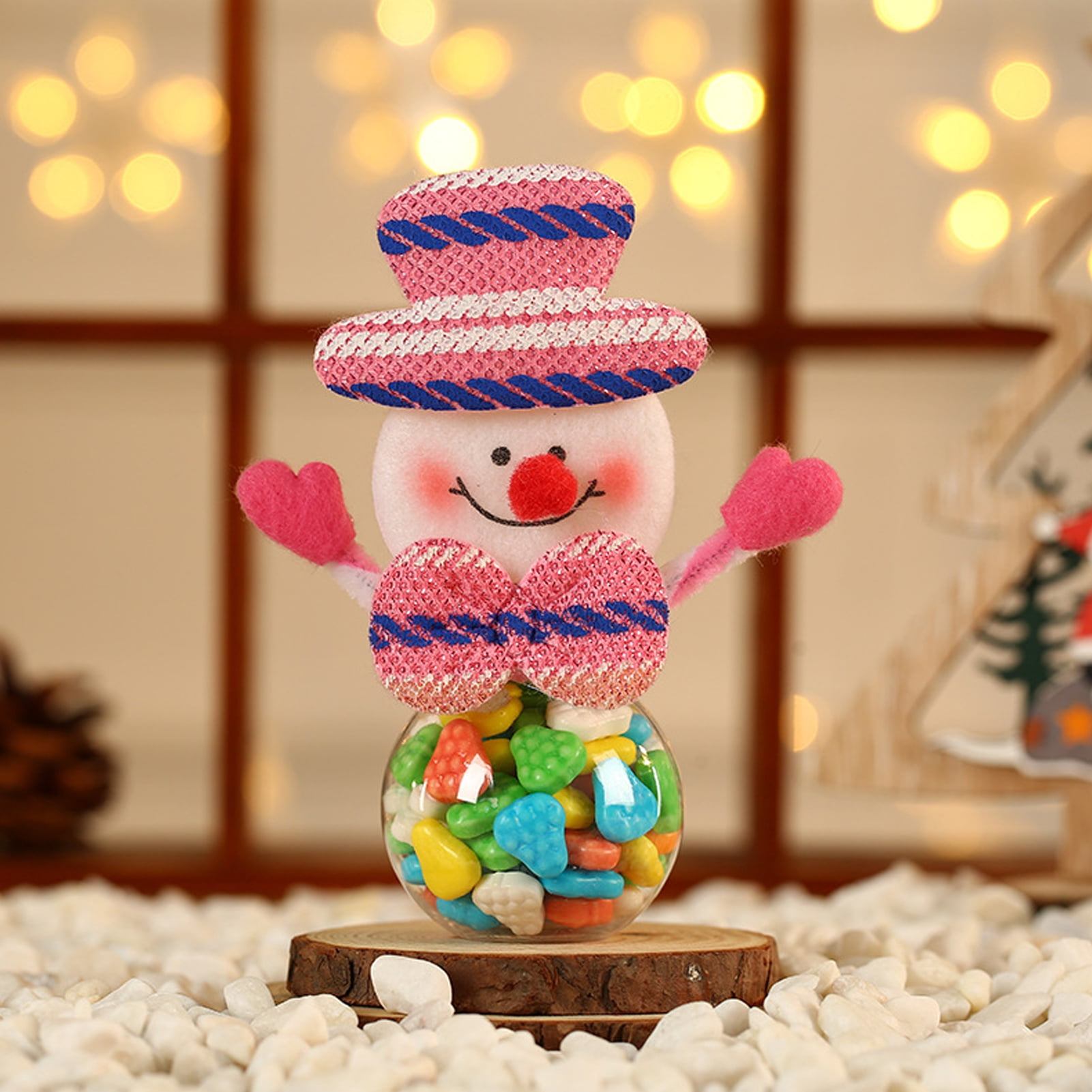 4PCS Santa Claus Candy Jar Festive Christmas Candy Jar with Cartoon ...