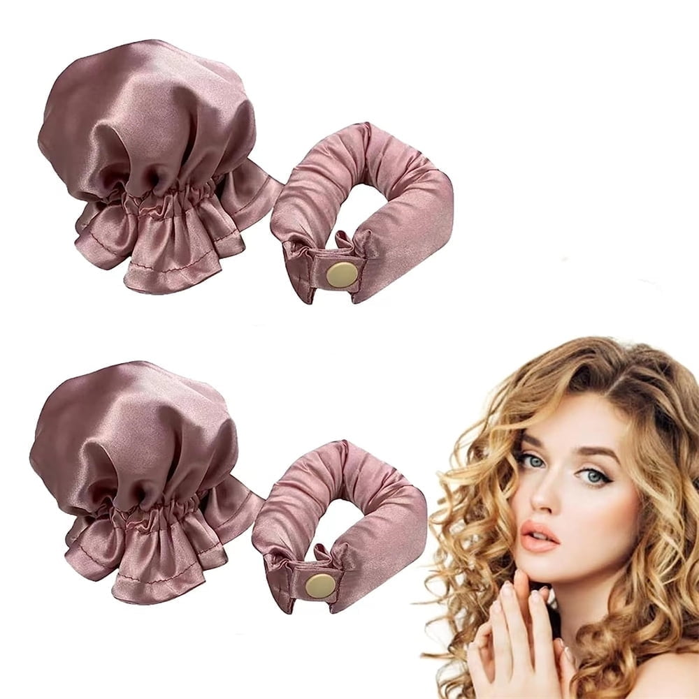 4PCS Satin Non-ironing Hair Curler 2 Set, NOGIS Hair Rollers for ...