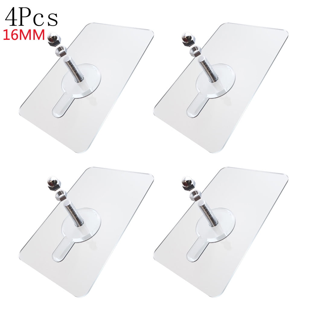 4PCS Screw Stickers Nail Free Wall Hook Screw Adhesive Non-Trace No ...