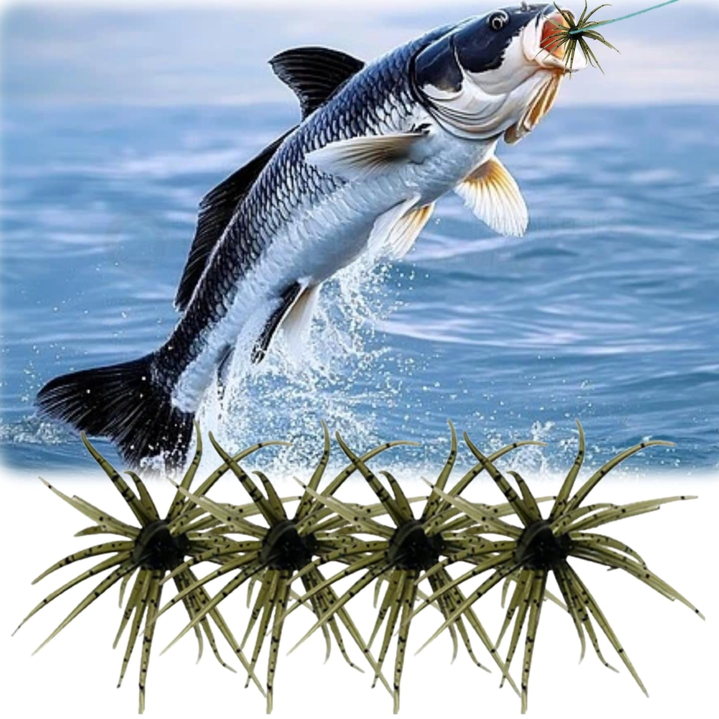 4PCS Sea Urchin Lure, Urchin Fullcast Creature Baits, Sea Bass Fishing ...