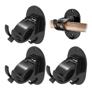 4PCS Self Adhesive Curtain Rod Holders,No Drill Curtain Rod Holder,No ...