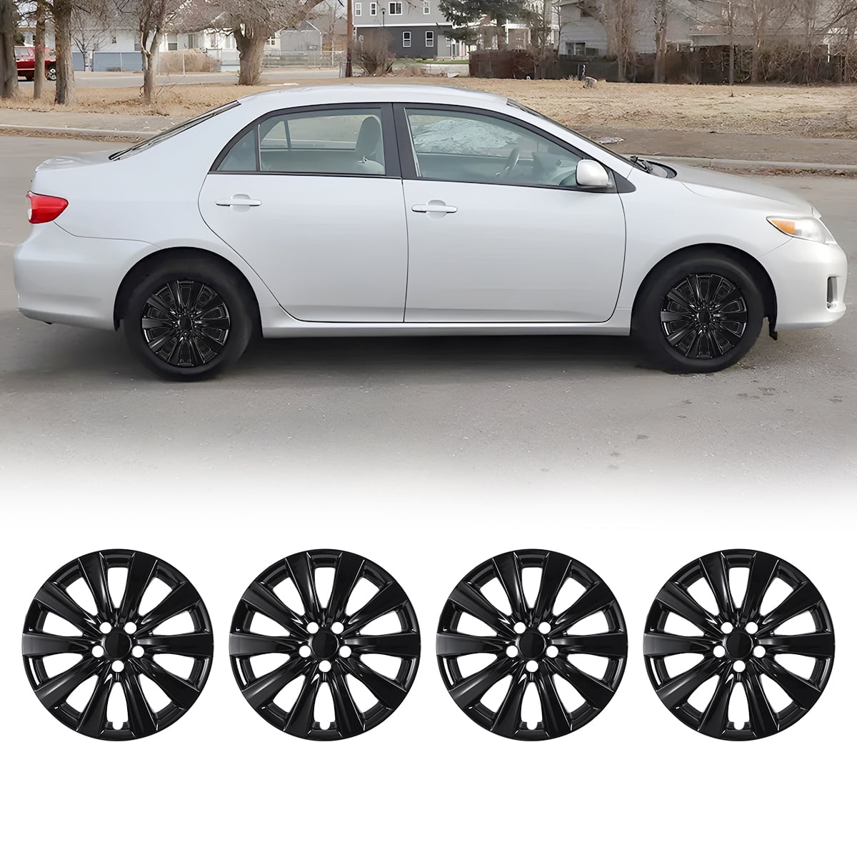 4PCS Set 16" Hubcap Wheel Cover For 2009-2013 Toyota Corolla,Wheel Rim ...