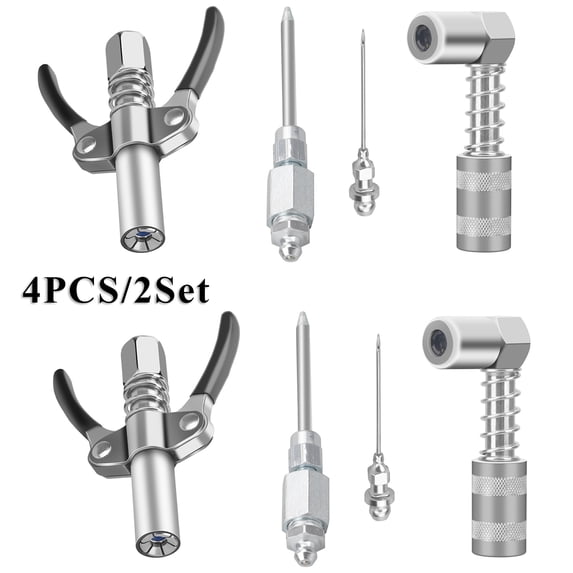 4PCS/Set Grease Gun Fitting Set,90 Degree Coupler Adapter,Double ...