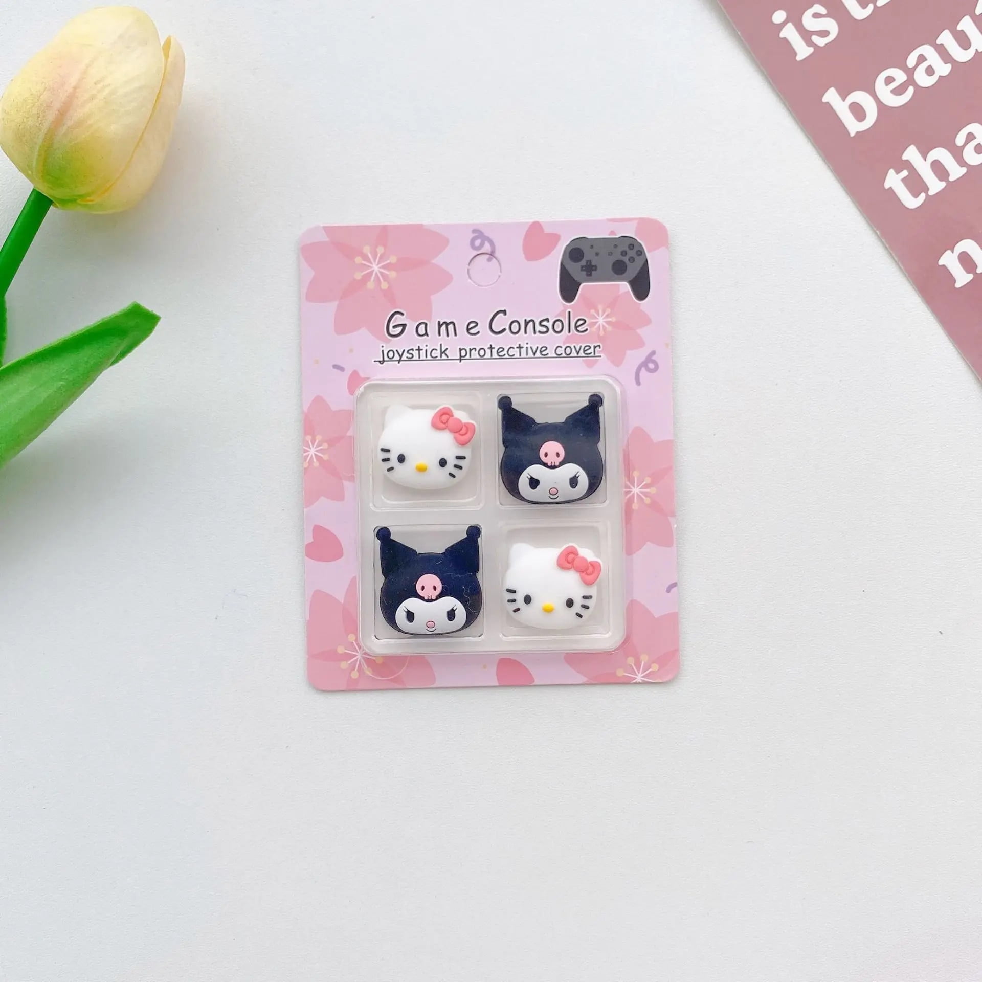 4PCS/Set Hello Kittys Cute Silicone Joycon Thumb Stick Grip Cap ...