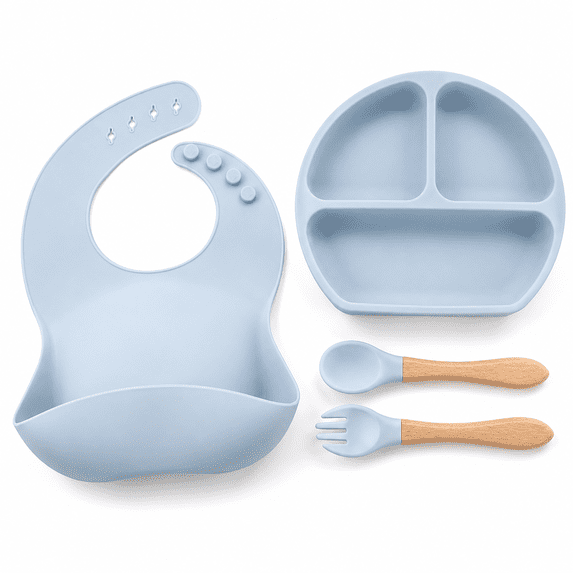 4PCS/Set Pack Silicone Baby Feeding Set Baby Led Weaning Supplies ...