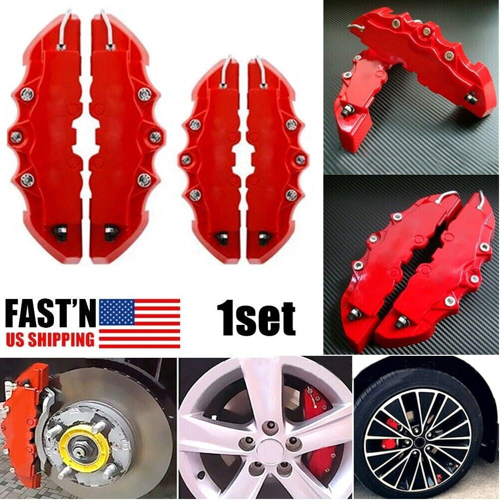 4PCS/Set Red Universal Disc Brake Caliper Covers Front Rear Car ...