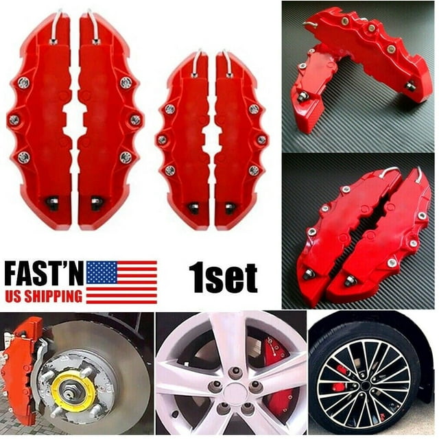 4PCS/Set Red Universal Disc Brake Caliper Covers Front Rear Car ...