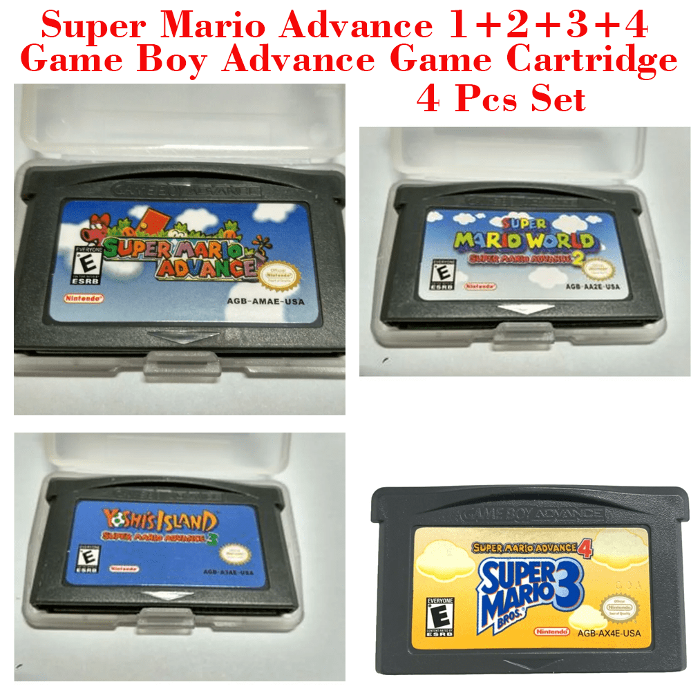 4PCS Set Super Mario Advance 1,2,3,4 Game Boy Advance Game Cartridge for GBA/GBASP/GB/GBC/NDS ...