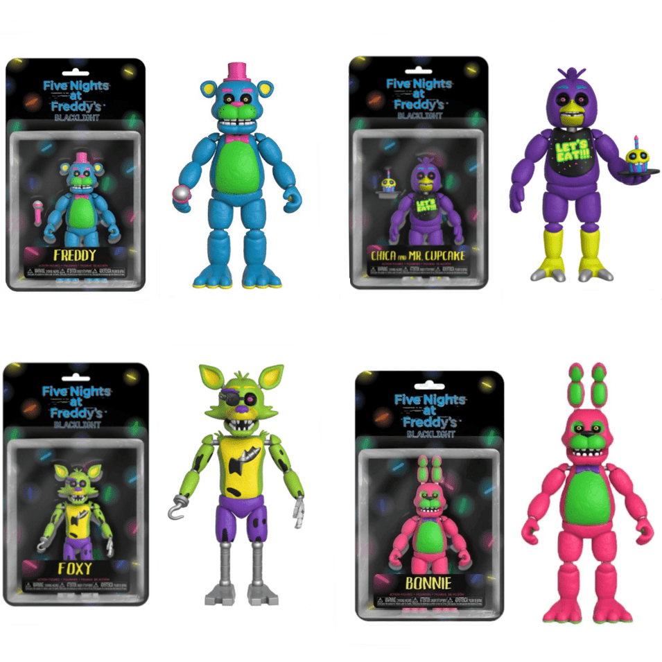 4PCS/Sets Five Nights at Freddy's Action Figures, Blacklight Series 6 ...