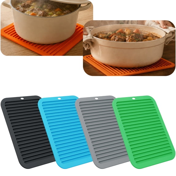 4PCS Silicone Dish Drying Mat Waterproof Non-Slip Countertop Drying Mat ...
