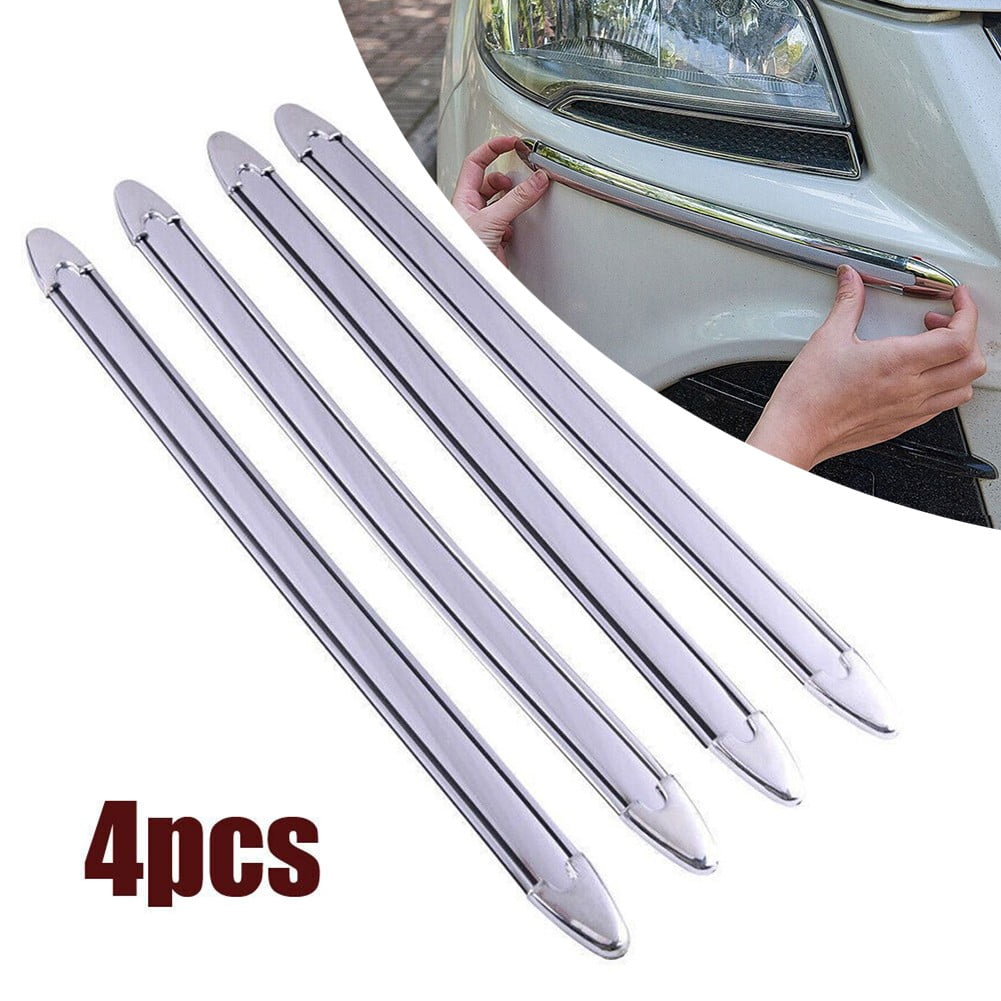 4PCS Silver Car Bumper Corner Protectors Anti-Scratch Covers for ...