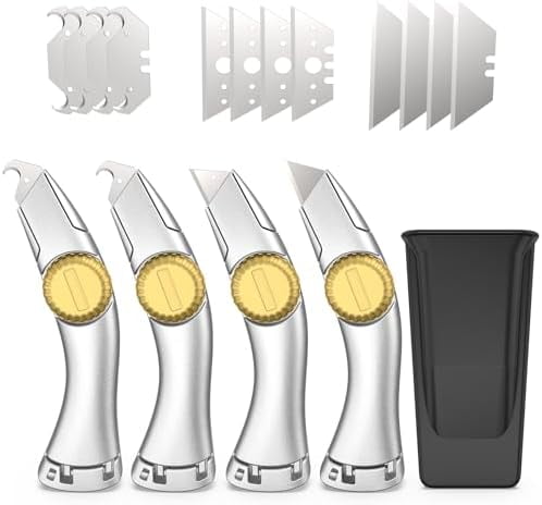4PCS Silver Fixed Blade Roofing Knife, Heavy Duty Utility Knife for ...
