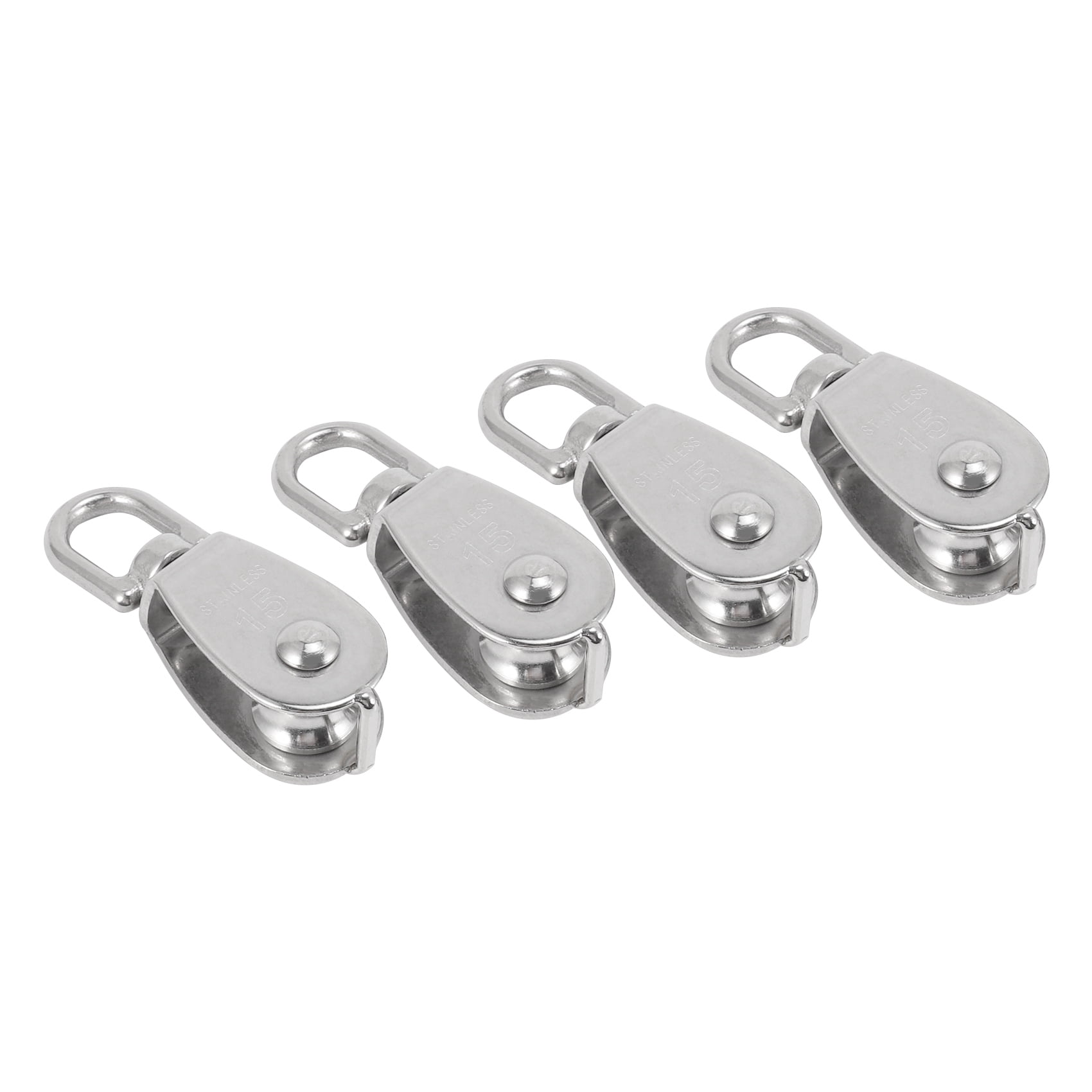 4PCS Single Pulley Block M15 Stainless Steel Small Pulley Roller For ...
