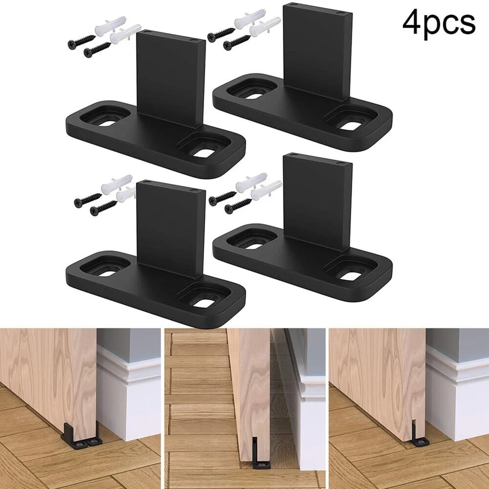 4PCS Sliding Door Slides Rails Barn Door Floor Guide Stay Roller For ...