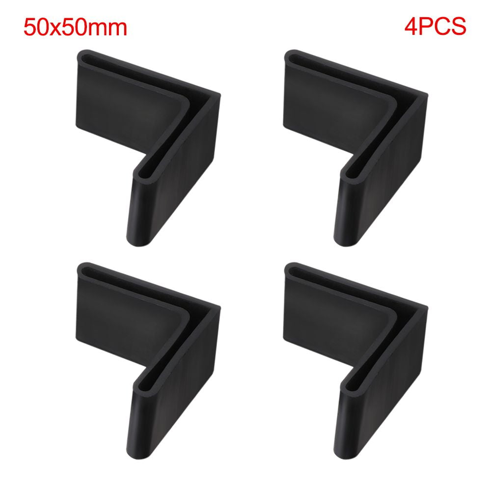 4PCS Slotted Angle Bar L Type Iron Bed Shelf Foot Cover Rubber Base ...