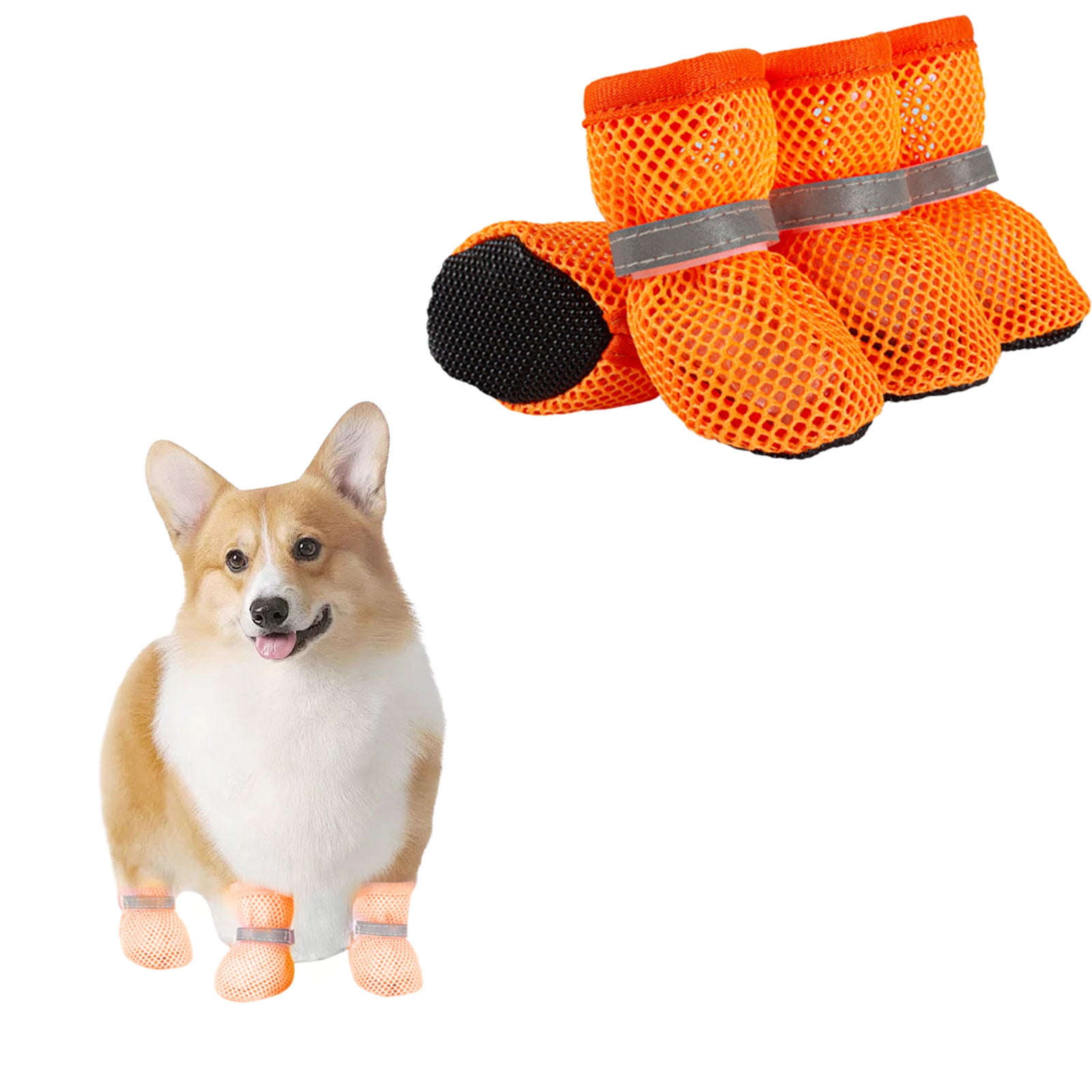 4PCS Small Dog Shoes, Breathable Mesh Boots,Summer Breathable Dog Boots ...