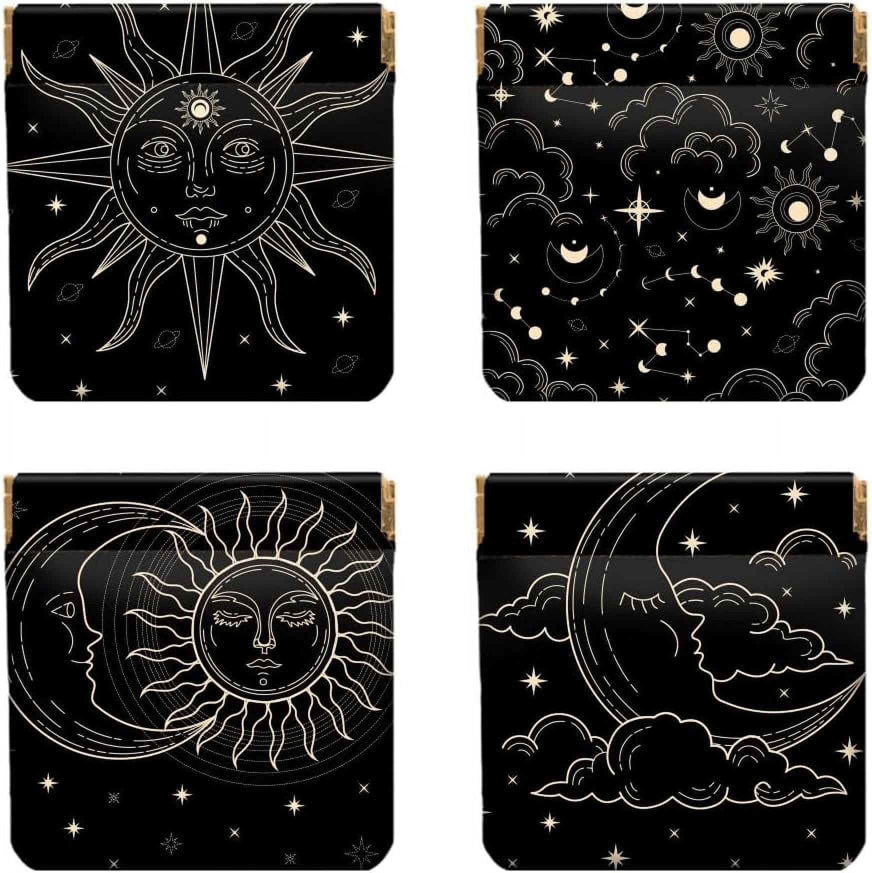 4PCS Small Leather Squeeze Coin Purse for Women - Sun and Moon ...
