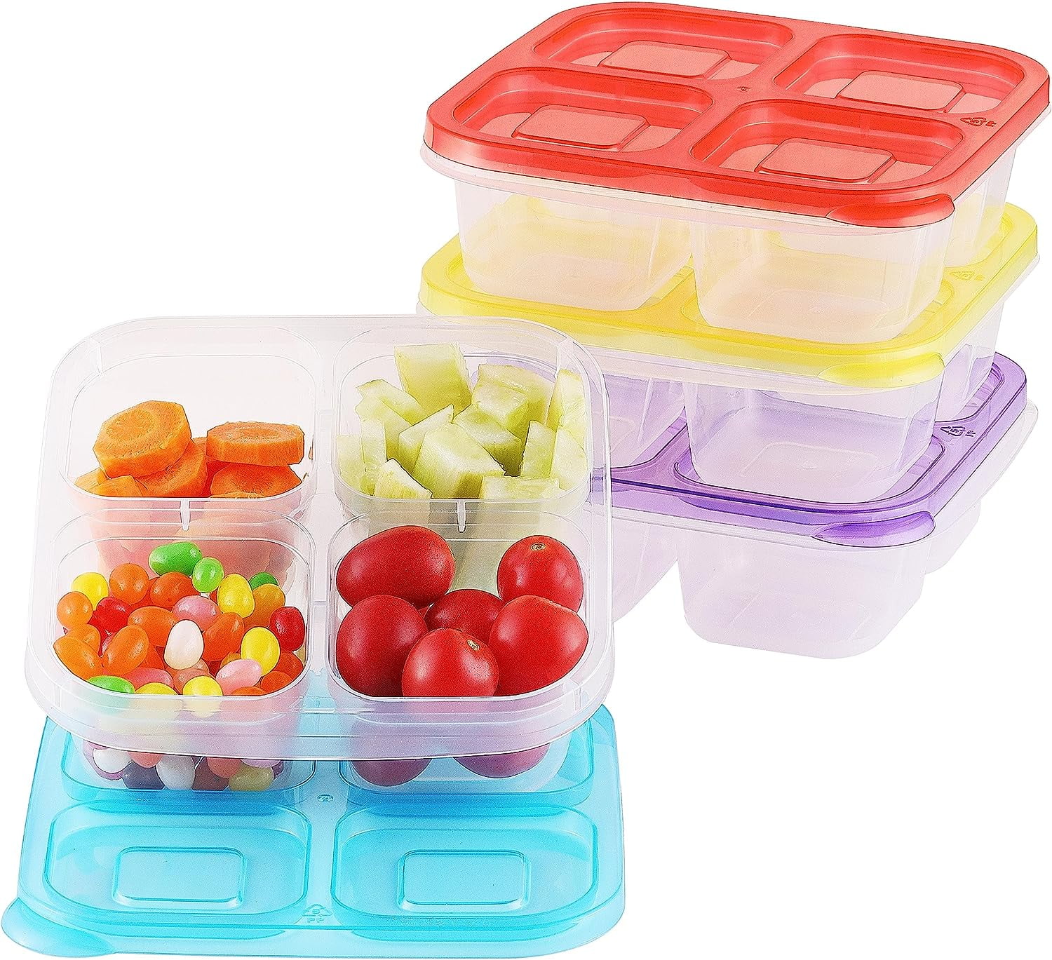 4PCS Snack Boxes, Snack Containers for Toddlers & Adults, Reusable 4 ...