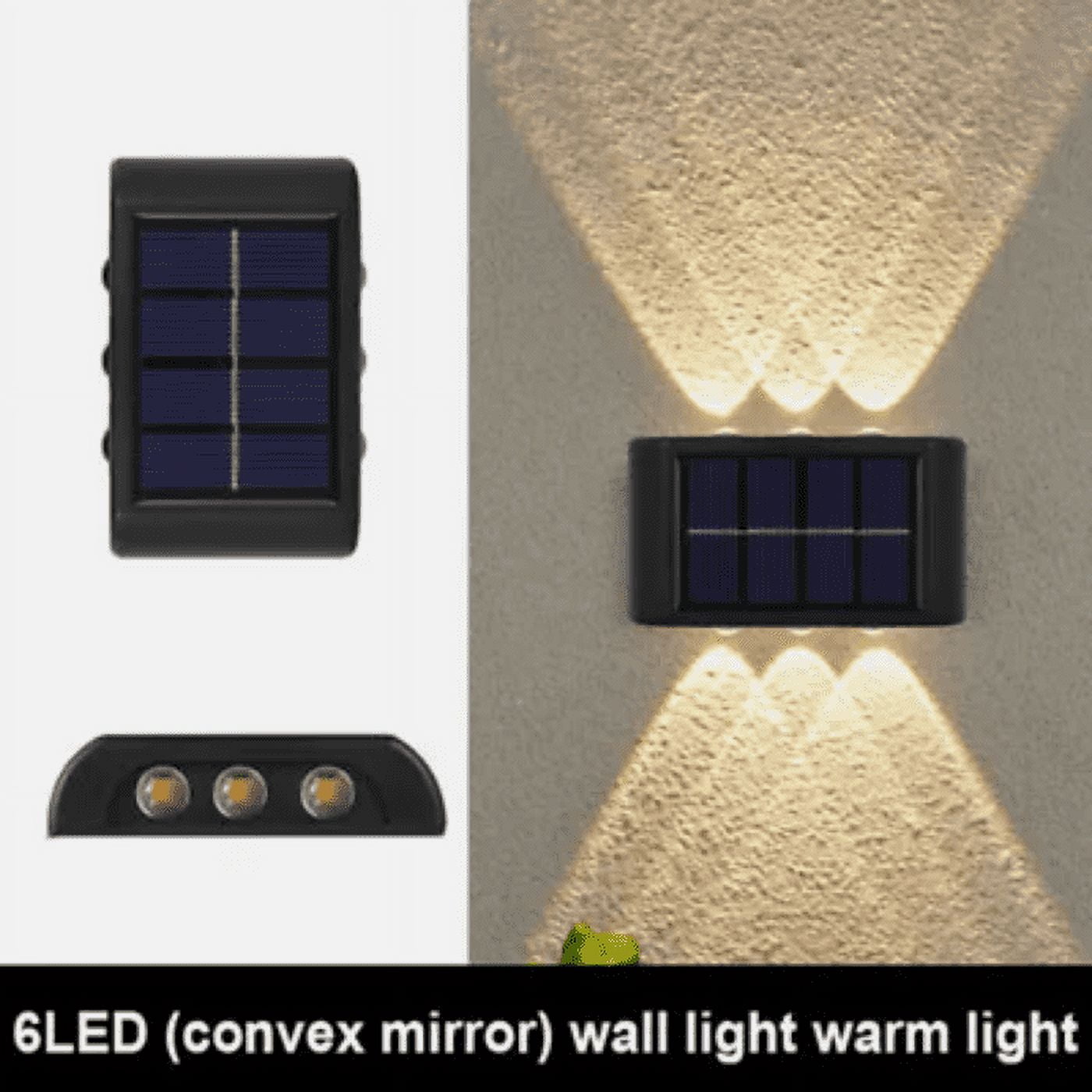 4PCS Solar Fence Lights Outdoor - LED Dusk to Dawn Wall Lights, Warm ...