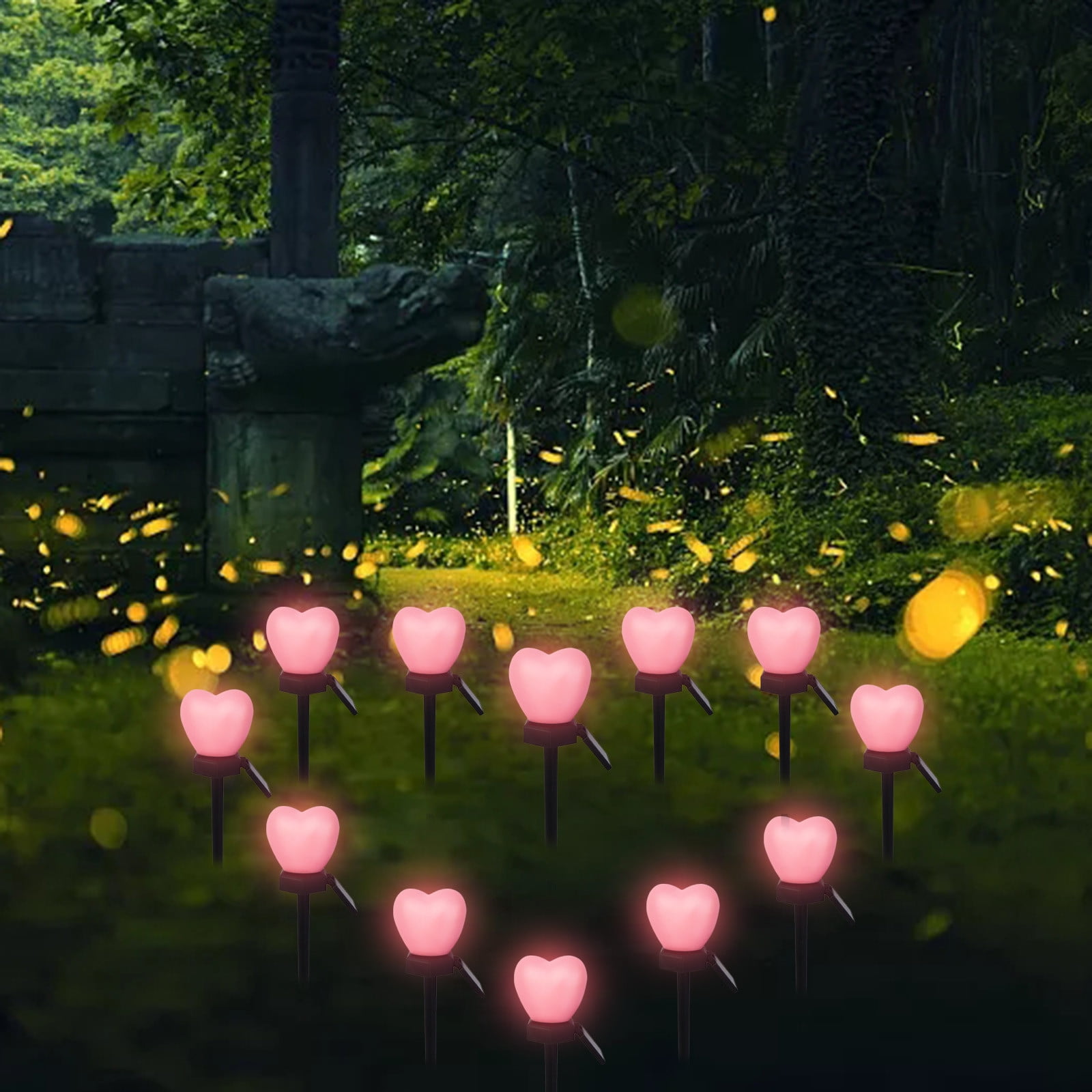 4PCS Solar Garden Lights LED Solar Valentine's Day Lawn Tree Plug ...