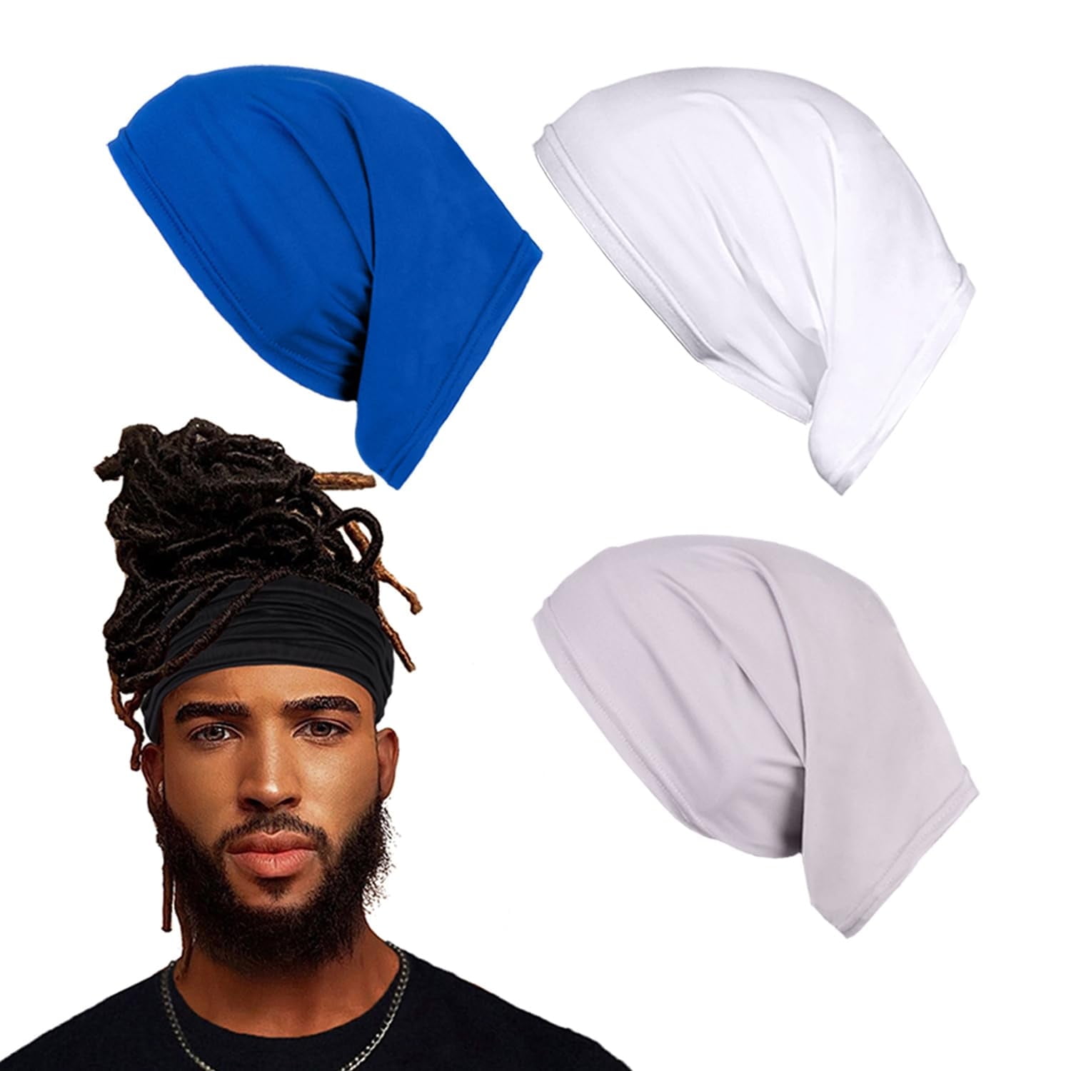 4PCS Spandex Dreadlock Cap, Tube Unisex Bands Elastic Long Hair Dreads ...