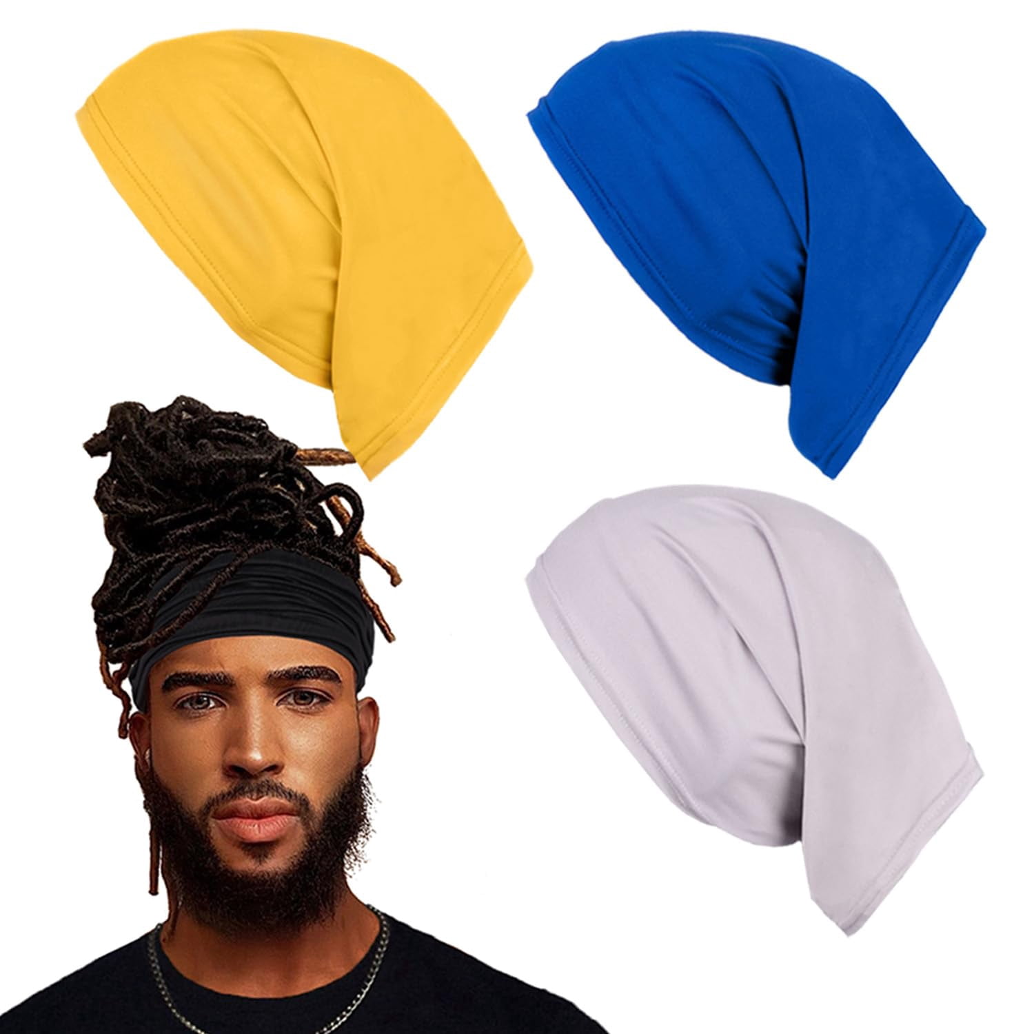 4PCS Spandex Dreadlock Cap, Tube Unisex Bands Elastic Long Hair Dreads ...