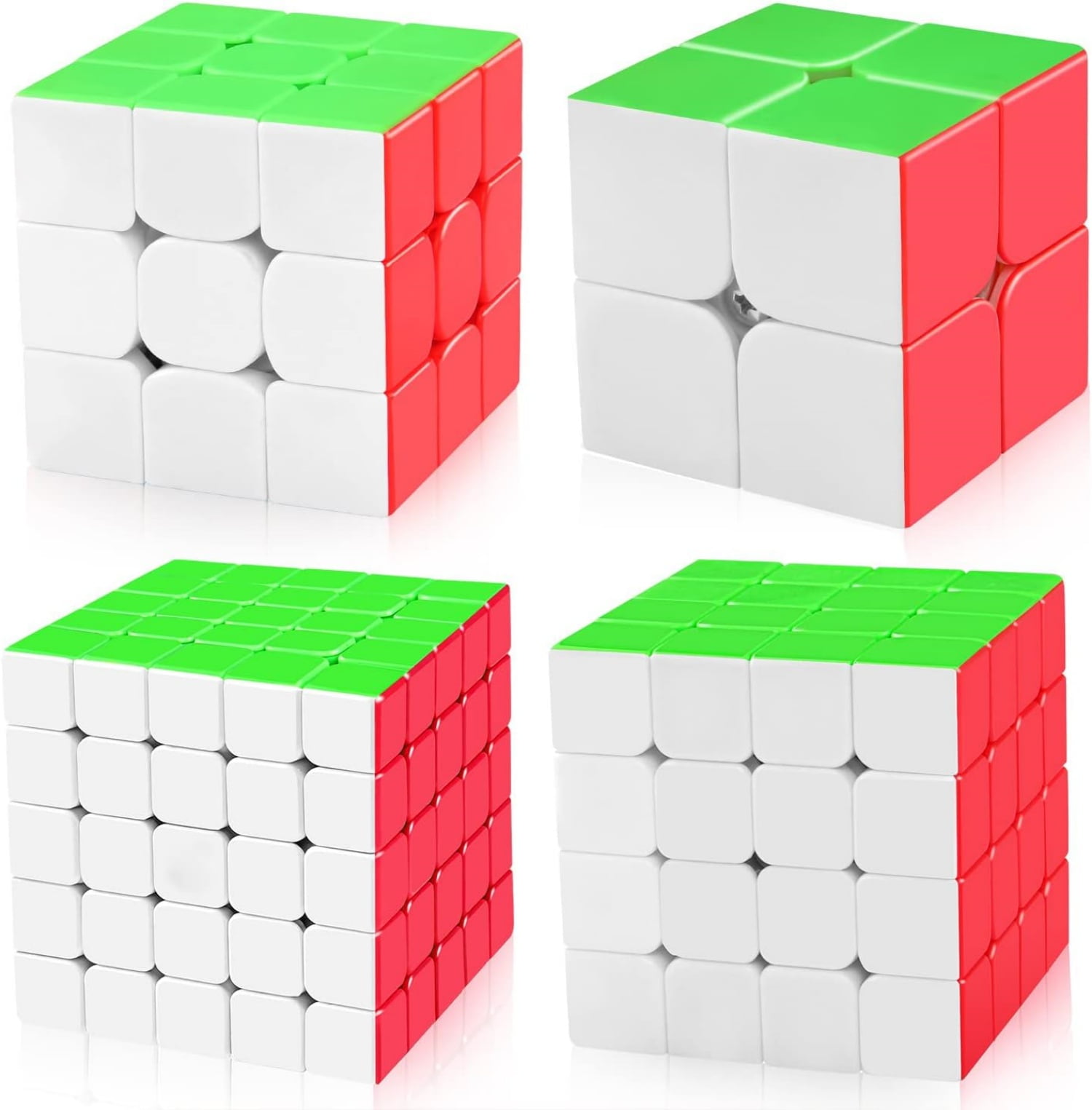 4PCS Speed Cube Set,MF2S 2x2 MF3S 3x3 MF4S 4x4 MF5S 5x5 Stickerless ...