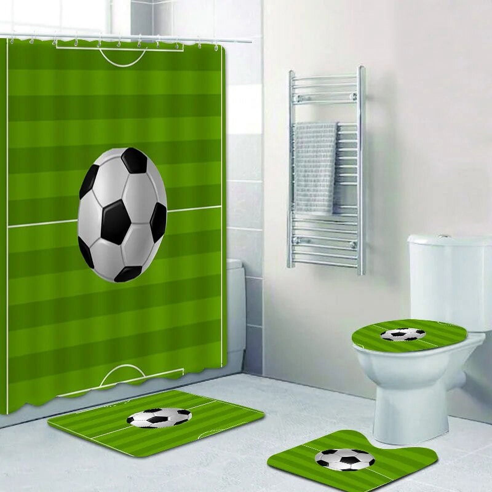 4PCS Sports Shower Curtain Set American Football Stadium Arena 50 Yard ...