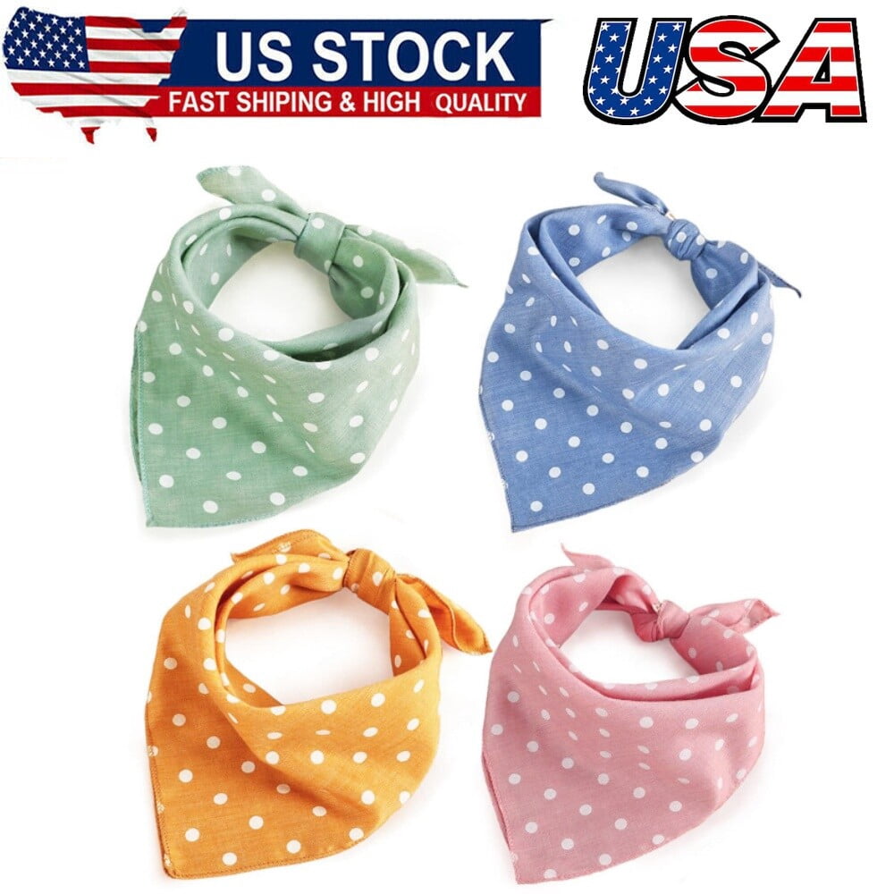 4PCS Spring Dog Bandanas Cat Birthday Cute Soft Cotton Puppy Scarfs ...