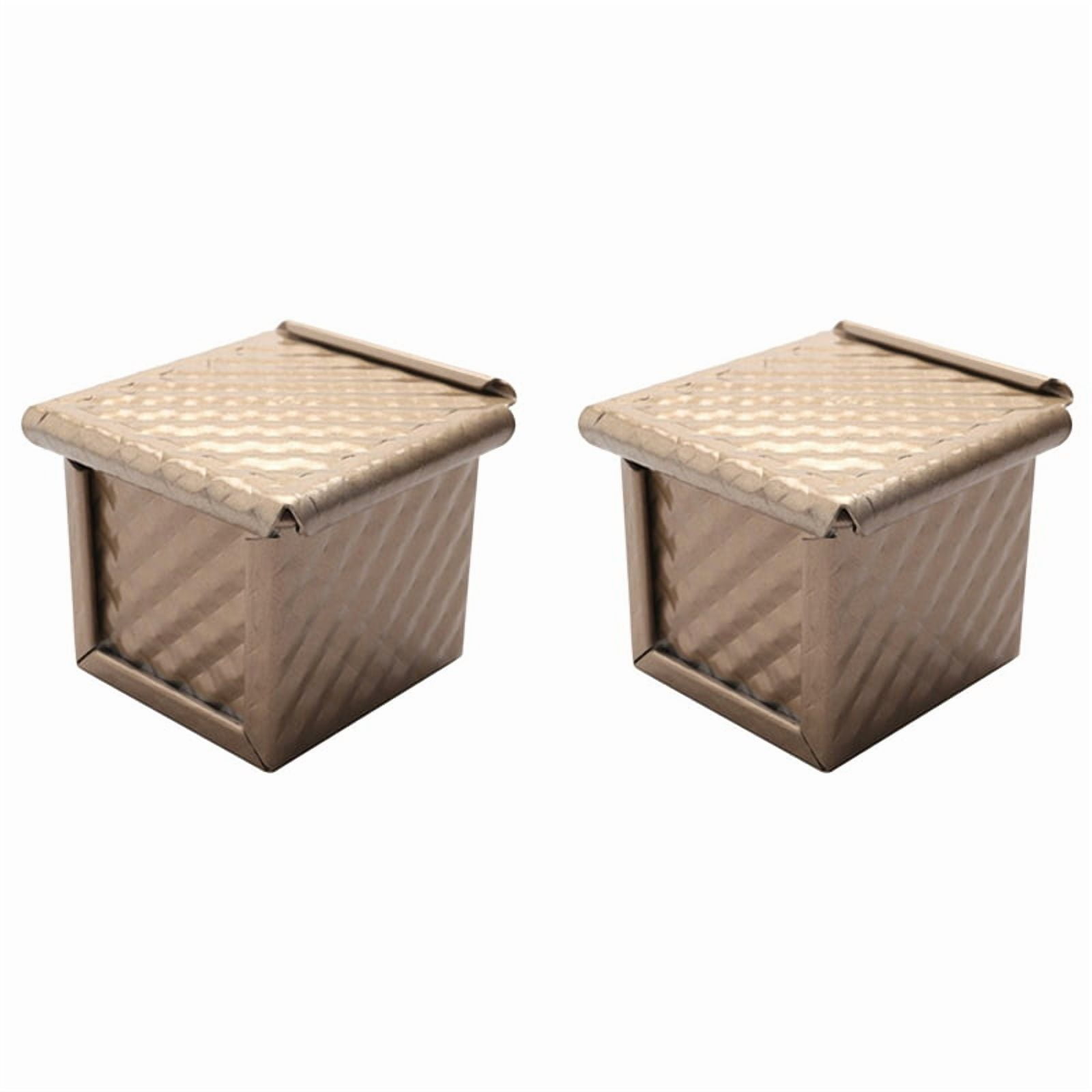 4PCS Square Loaf Pan with Lid Toast Mold Bread Pan Pullman Loaf Pan ...