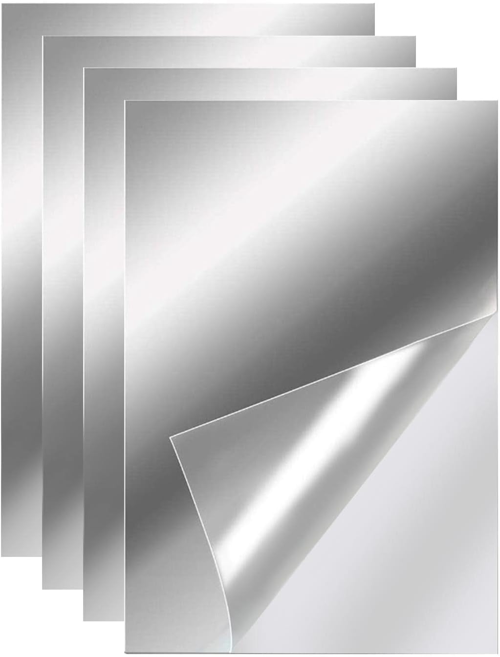 4PCS Square Mirror Wall Stickers, Full Length 3D Mirror DIY Home ...