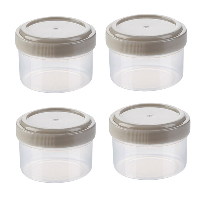 4PCS Stackable Food Storage Containers With Lids,60ml Round Plastic ...