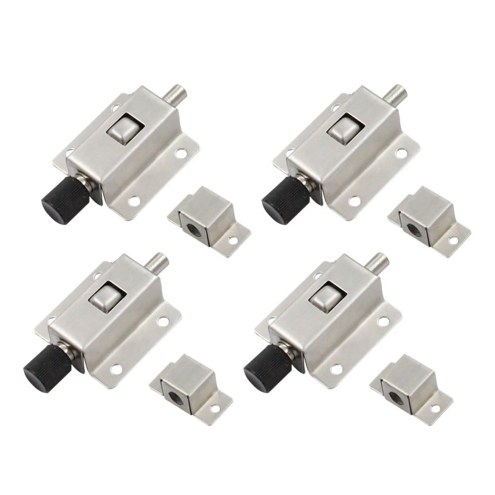 4PCS Stainless Steel Automatic Spring Latch Door Lock Sliding Cabinet ...