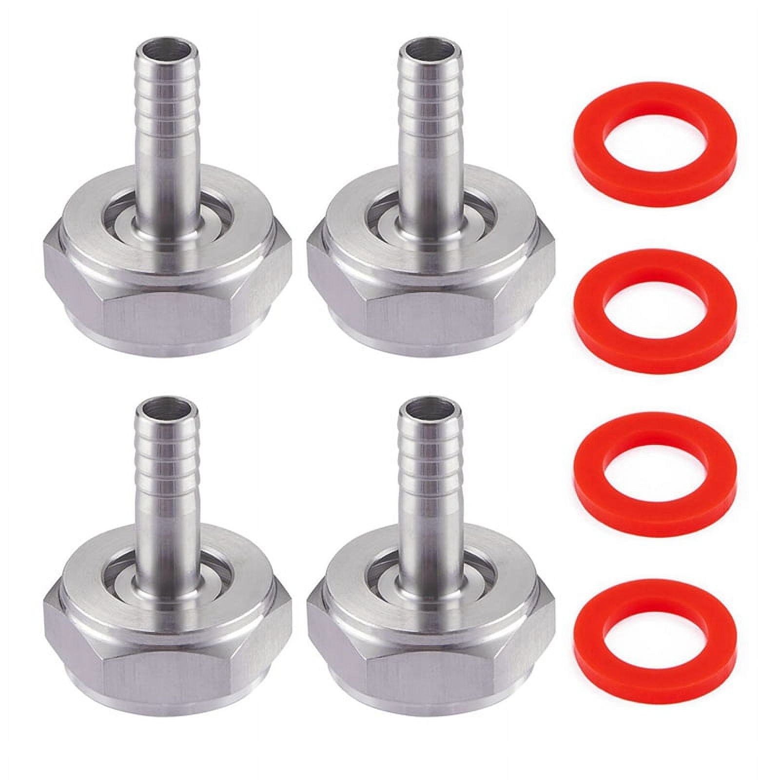 4PCS Stainless Steel Beer Coupler Fitting,Beer Line Connector Kit,Hex ...