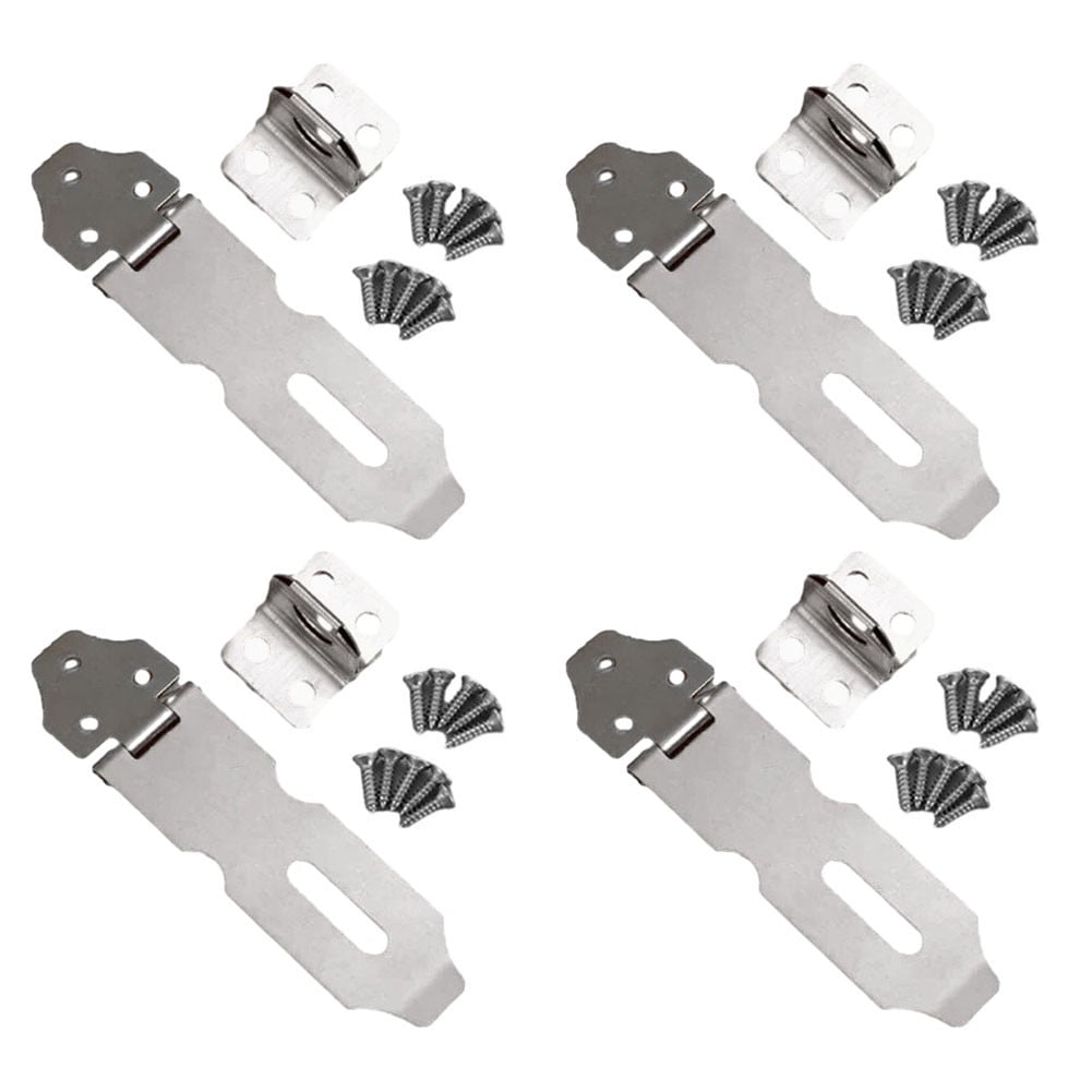 4PCS Stainless Steel Buckle Padlock 90° Folding Anti-Theft Door Buckle ...