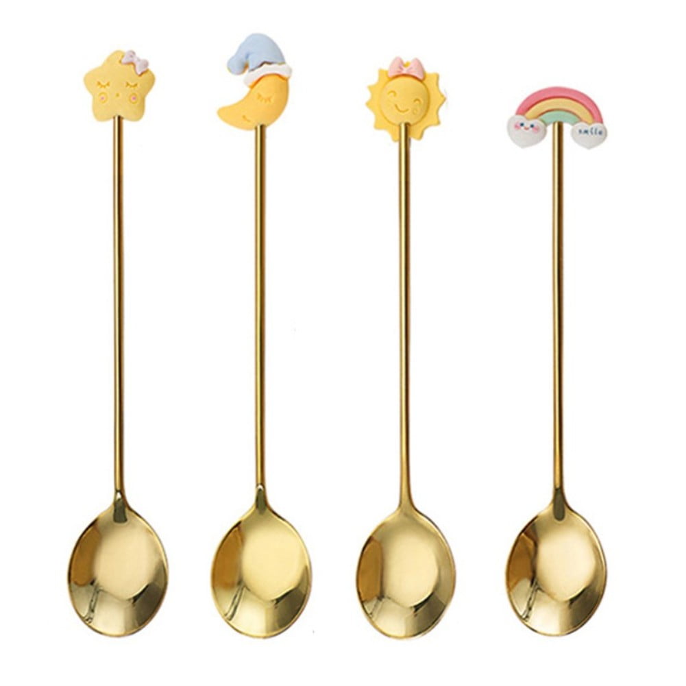 4PCS Stainless Steel Coffee Tea Spoon Set Kitchen Bar Cutlery,Stirring ...