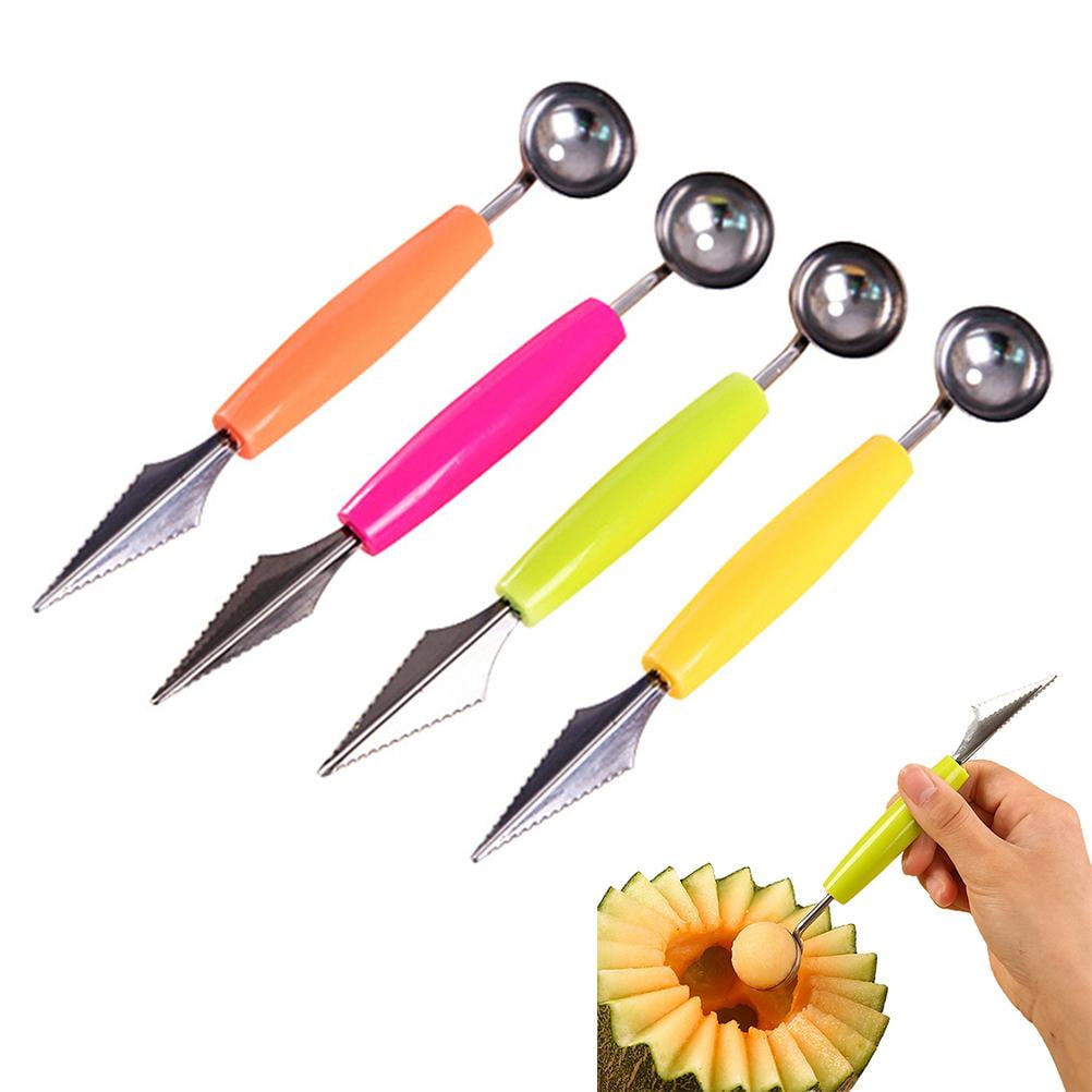 4PCS Stainless Steel Fruit Carver Set - Double Headed Salad Scoop ...