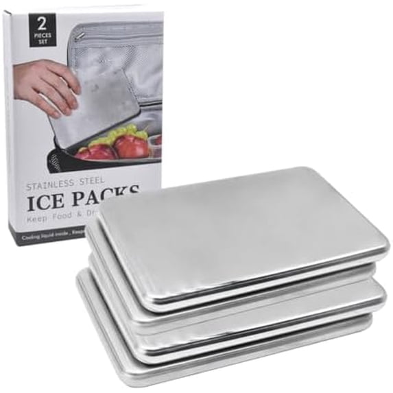 4PCS Stainless Steel Ice Packs for Camping Reusable Ice Packs for ...