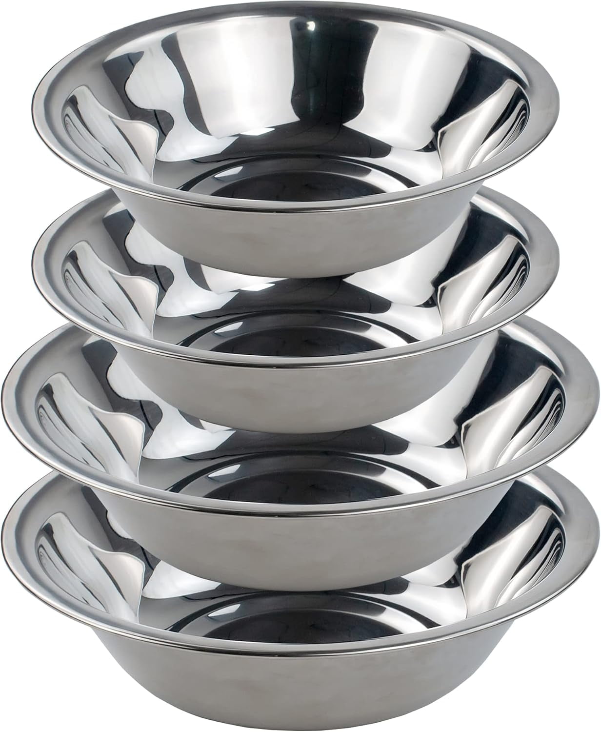 4PCS Stainless Steel Salad Mixing Bowls, Metal Food Containers Bowls ...