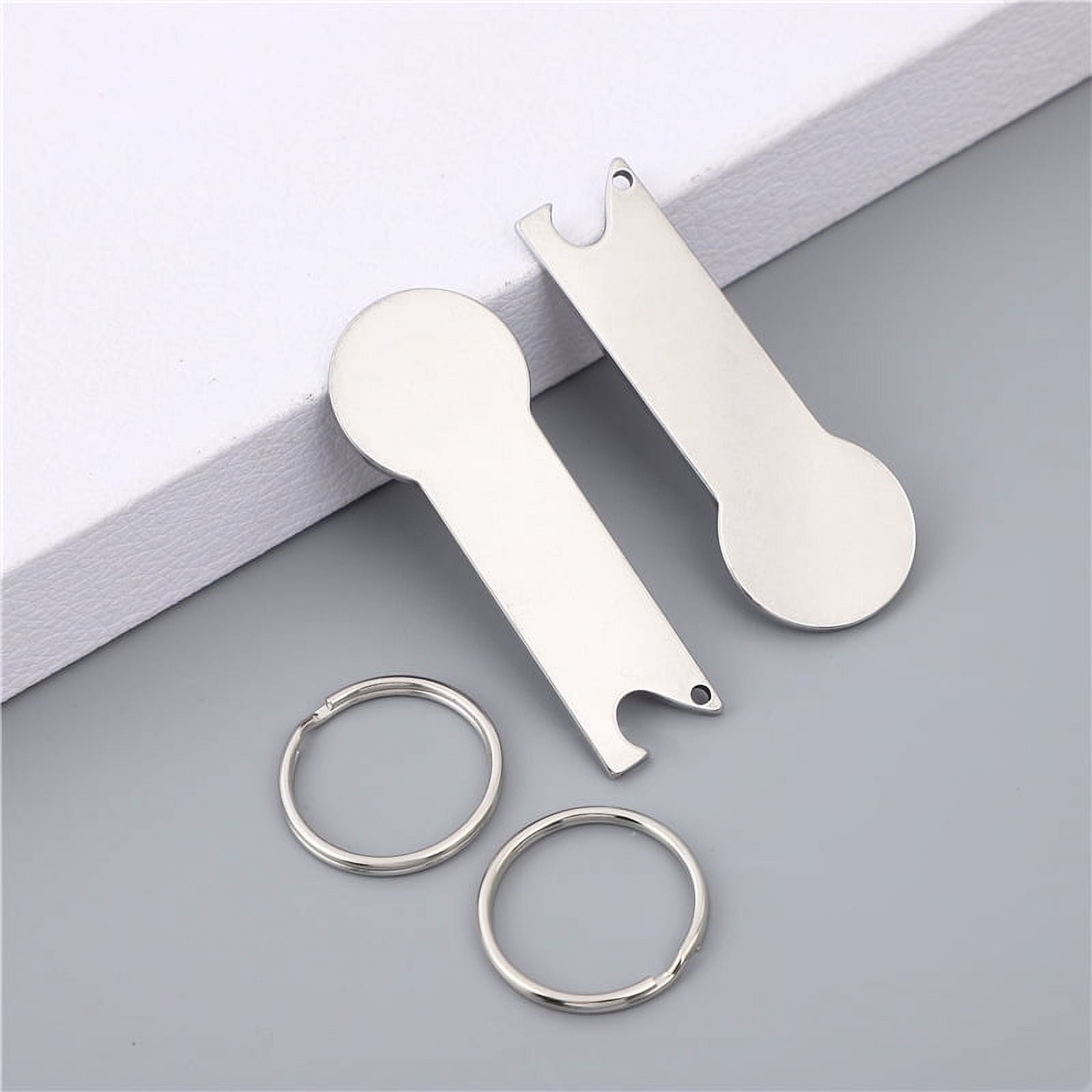 FONDOTIN 4Pcs Stainless Steel Shopping Cart Tokens Keychain Set Stylish ...