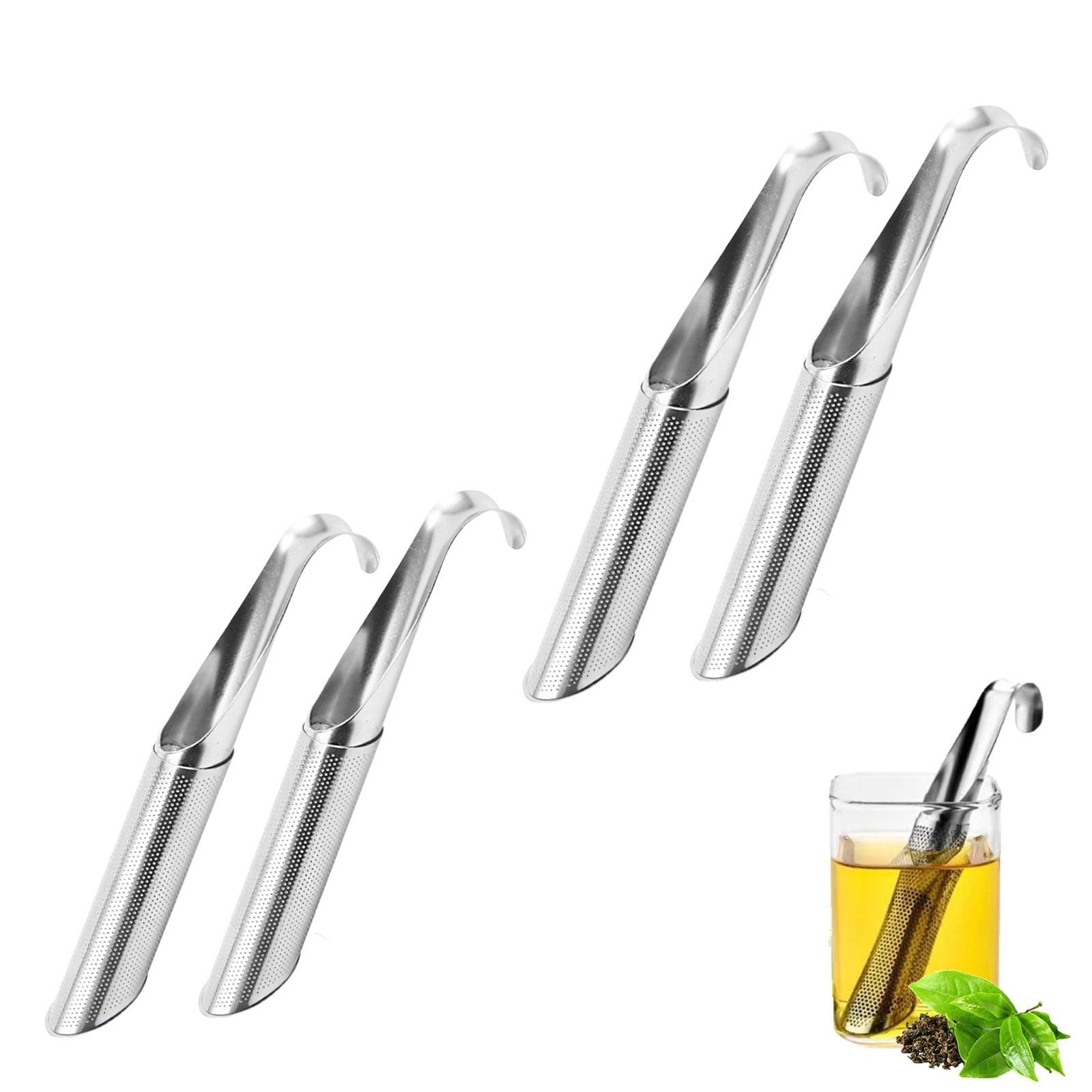 4PCS Stainless Steel Tea Diffuser Tea Infuser,Tea Pipe with Hanging ...